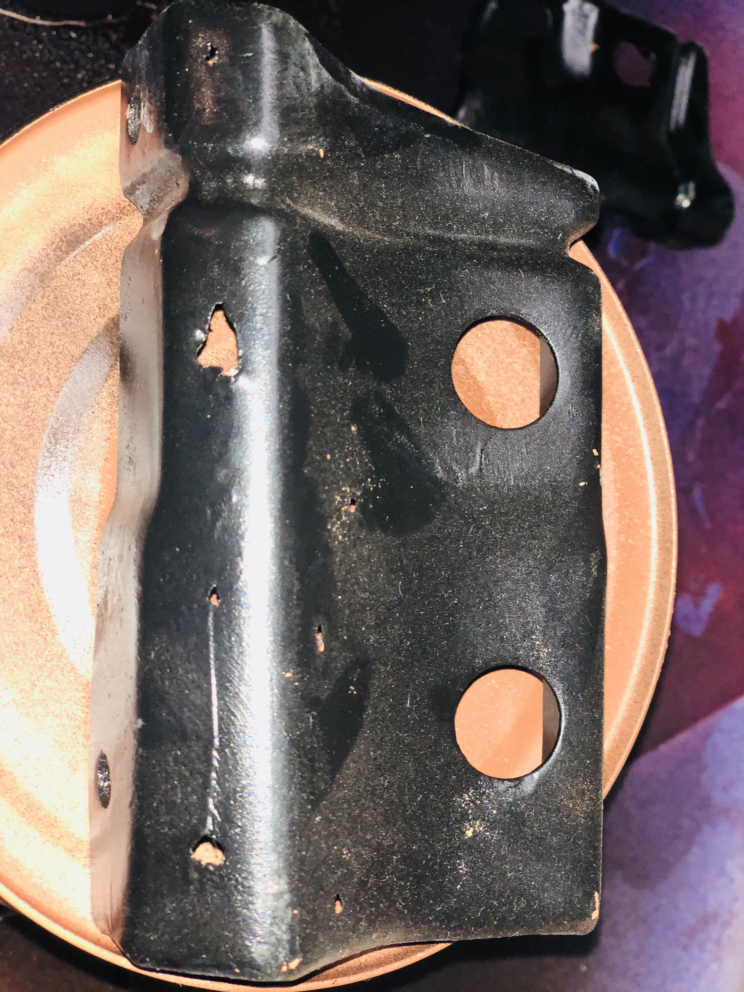 Refinishing brackets that have already coated