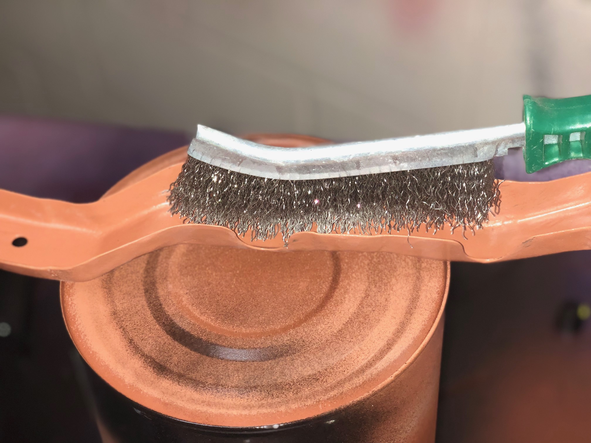 Refinishing brackets that have already coated