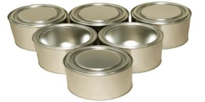 125ml Lever Lid Tin - White Plain with Secure Lid