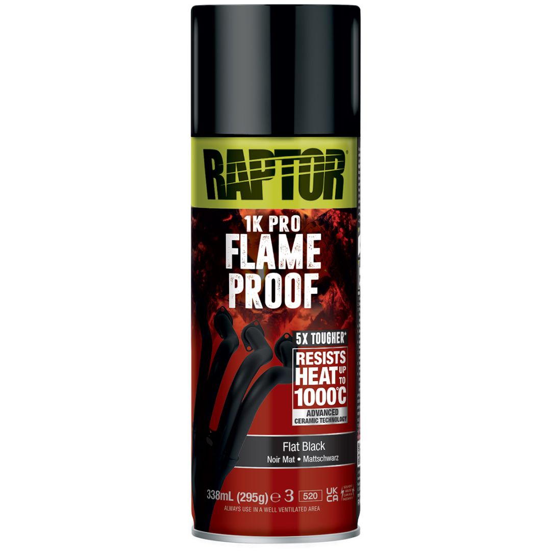 Flat Black Flameproof Paint - 1000°C Resistant