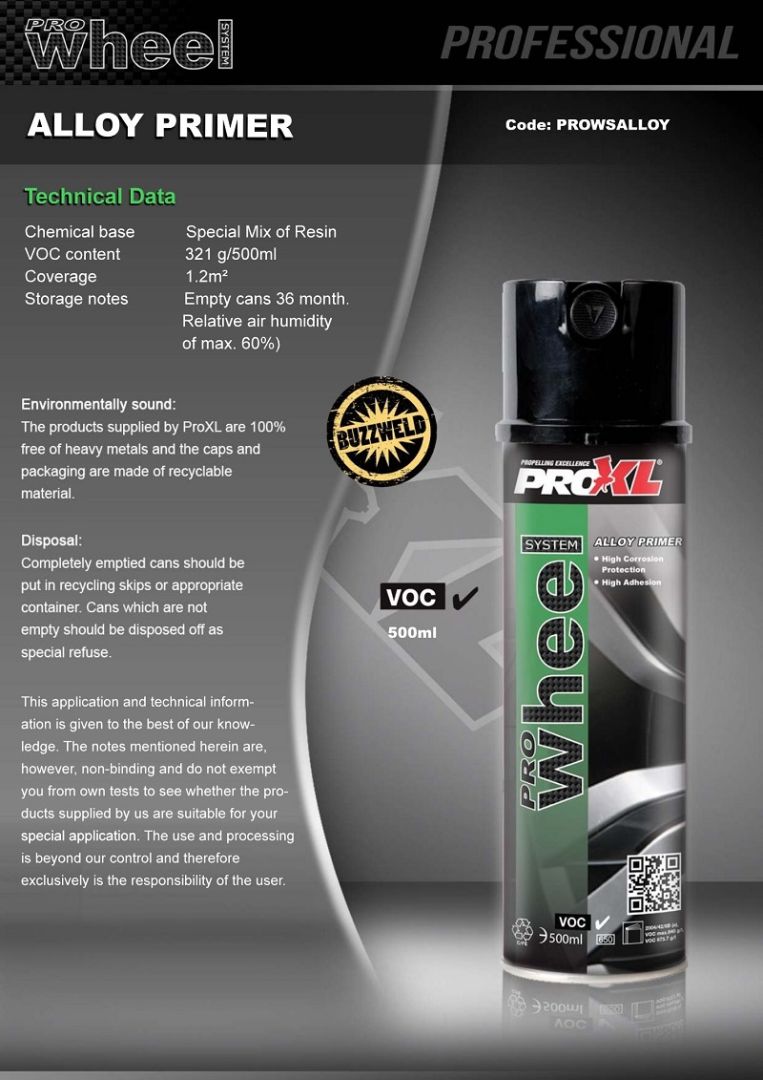PROWHEEL - ALUMINUM WHEEL PRIMER AEROSOL (500ML) x6